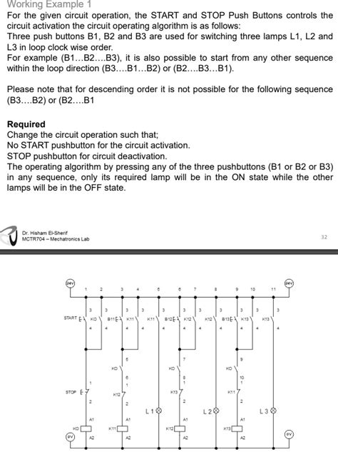 Working Example 1 For The Given Circuit Operation The Start And Stop