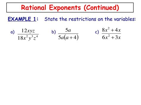 Ppt Lesson 5 Simplifying Rational Variable Expressions Powerpoint Presentation Id516591 Ppt Lesson 5 Simplifying Rational Variable Expressions Powerpoint Presentation Id516591