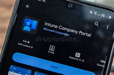 Intune Company Portal Application On Smartphone Screen Intune Is A Freeware Web Browser