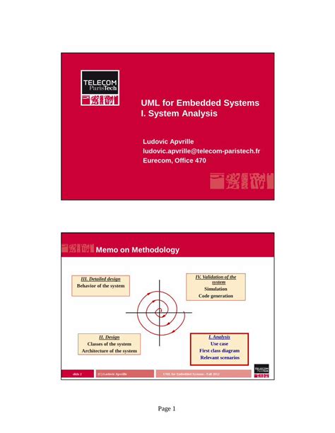 PDF UML For Embedded Systems I System Analysis Eurecomsoc Eurecom Fr UMLEmb Course UML I