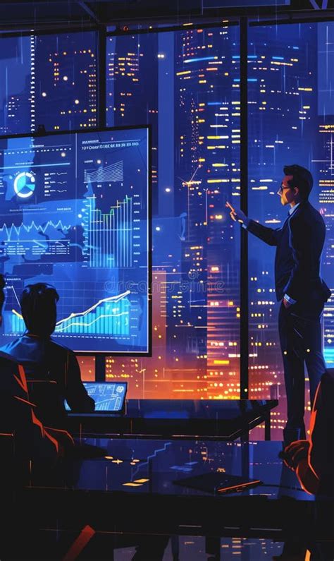 Professional Speaker Giving Business Presentation Report With Graphs