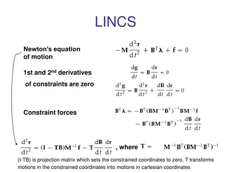 Ppt Lincs A Linear Constraint Solver For Molecular Simulations