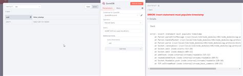 questdb unable to insert data docker image questions n8n community