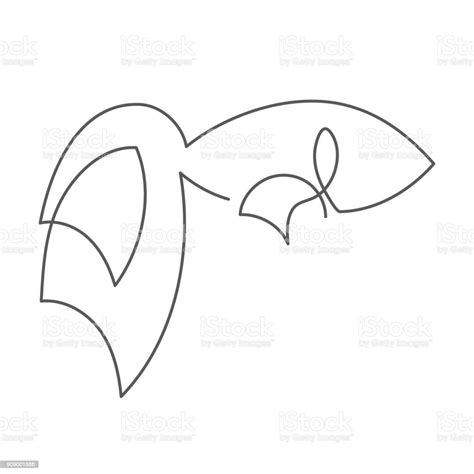 아름 다운 꼬리 연속 라인 물고기입니다 추상적인 현대 장식 로고입니다 벡터 일러스트입니다 물고기 양식에의 한 라인 도면입니다 멋진 라인 아트입니다 흑인과 백인입니다 유행