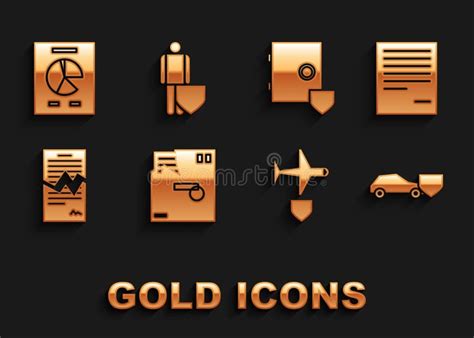 Set Ordered Envelope Document Car With Shield Plane Torn Contract