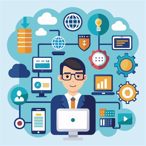 Information Technology Icon Set Containing Cloud Computing It Manager Big Data Data Analytics