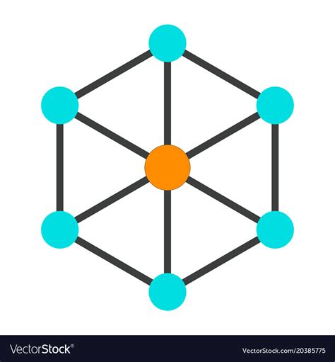Blockchain Node Icon Simple Minimal Pictograph Vector Image