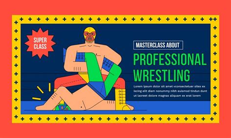 손으로 그린 레슬링 선수권 대회 페이스 북 템플릿 무료 벡터