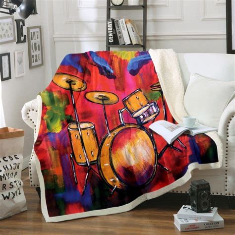 Drum Sherpa Fleece Blanket Design Trend