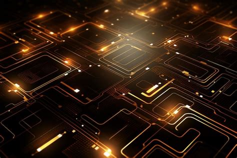 Premium Photo Abstract Futuristic Background With Glowing Tech Circuitry