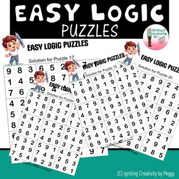 Easy Logic Puzzles By Igniting Creativity By Peggy TPT