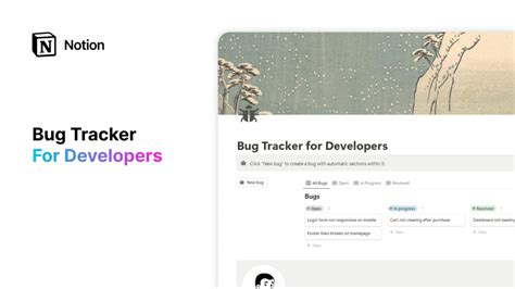 notion bug tracker for developers