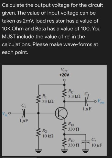 Answered Calculate The Output Voltage For The Bartleby