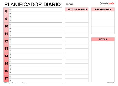 Planificador Diario Imprimible De Feliz
