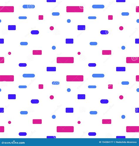 Seamless Pattern Blue And Pink Rectangles On A White Background Stock
