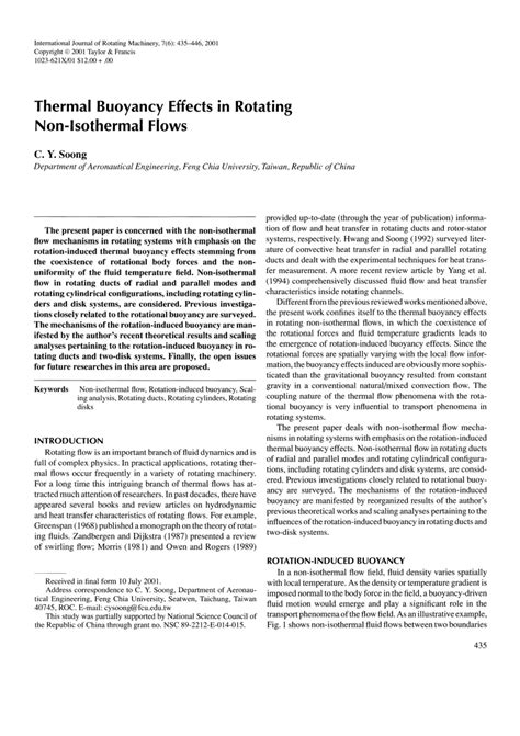 Pdf Thermal Buoyancy Effects In Rotating Non Isothermal Flows