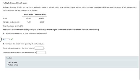 Solved Multiple Product Break Even Information On The Two