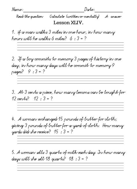 The Grammar Of Math First Lessons In Arithmetic Lesson Xliv