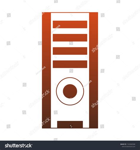 Computer Cpu Tower Red Lines Stock Vector Royalty Free 1163083588 Shutterstock