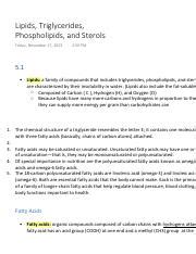 Understanding Lipids Triglycerides Phospholipids And Sterols Course Hero