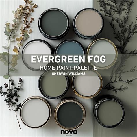 Evergreen Fog Sherwin Williams Paint Palette Whole House Paint Color