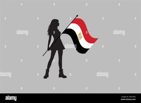 Egypt Girl With Flag Stock Vector Image And Art Alamy