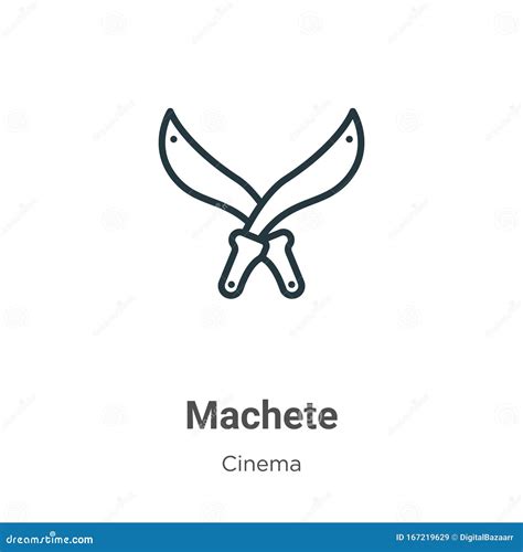 Machete Outline Vector Icon Thin Line Black Machete Icon Flat Vector Simple Element