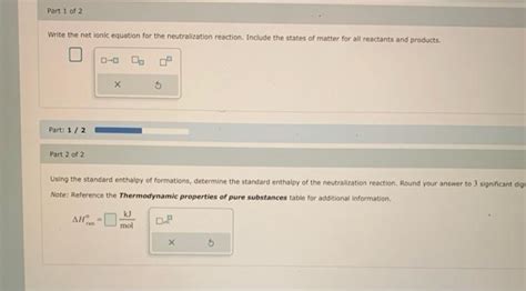 write the net ionic equation for the neutralization