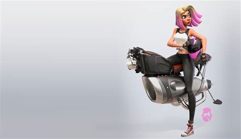 Short Hair Girl On Vehicle Artwork Wallpaperhd Artist Wallpapers4k