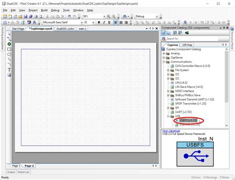 PSoC 5LP USB Dual COM Port