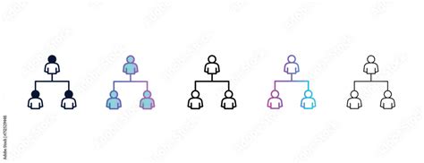 Hierarchy Structure Outline Icon Filled Line Gradient Thin Icon From Business Collection