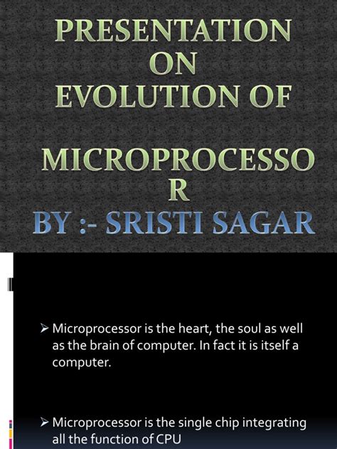 Presentation Evolution Of Microprocessor Pdf Intel Microprocessor