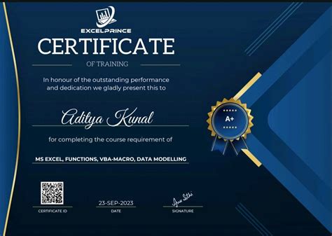 Aditya Kunal On Linkedin Successfully Completed Course Of Exel