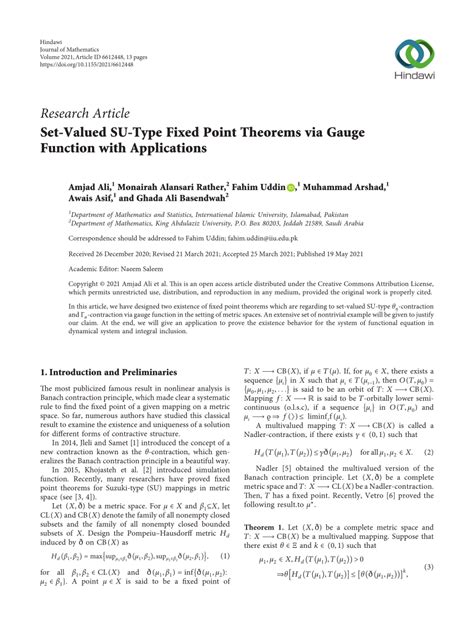 PDF Set Valued SU Type Fixed Point Theorems Via Gauge Function With Applications