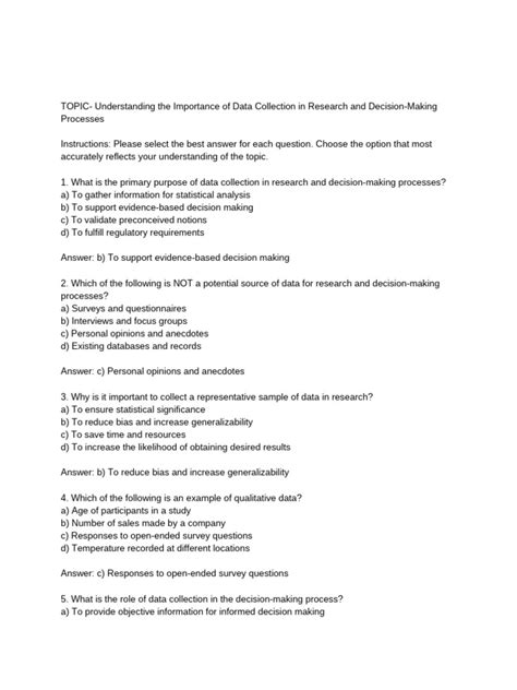 Data Collection Research Pdf Survey Methodology Decision Making