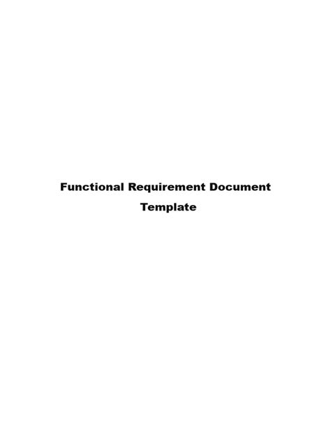 Functional Requirement Document Template Pdf Use Case Computer