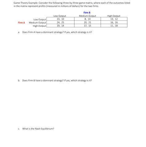 Solved Game Theory Example Consider The Following Chegg