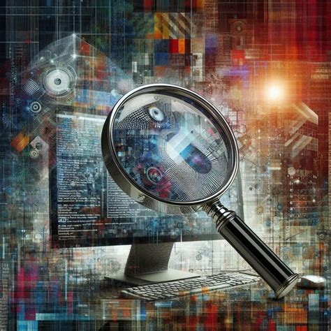 Premium Photo A Computer Screen With A Magnifying Glass And A Magnifying Glass