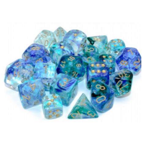 Chessex Nebula 12mm D6 Oceanicgold Luminary Dice Block 12 Dice