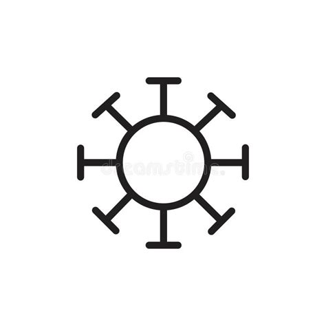 Virus Icon Flat Line Illustration Stock Vector Illustration Of Infection Outline 341552521