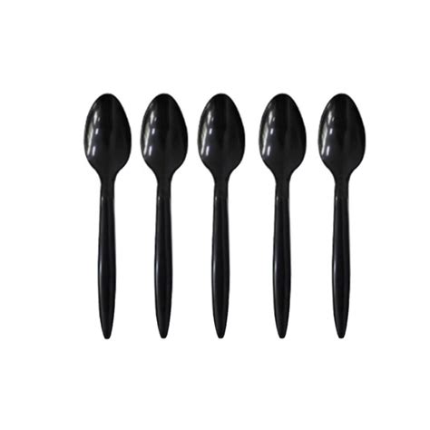Dropshipping Reusable Plastic Spoons Serving Spoon Pack Of 100 Black