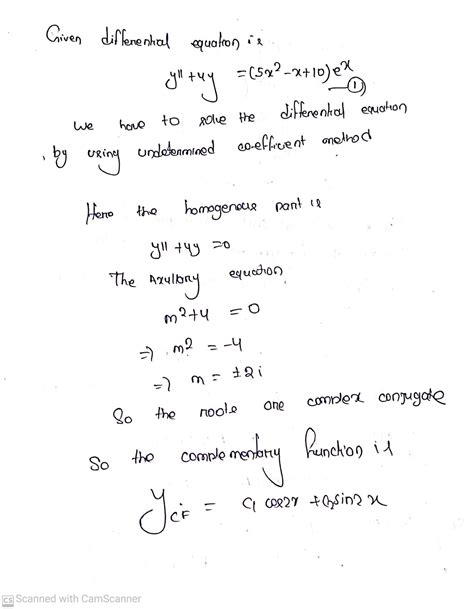 Answered Use Undetermined Coefficients Method To Find A Particular Solution Of The Non