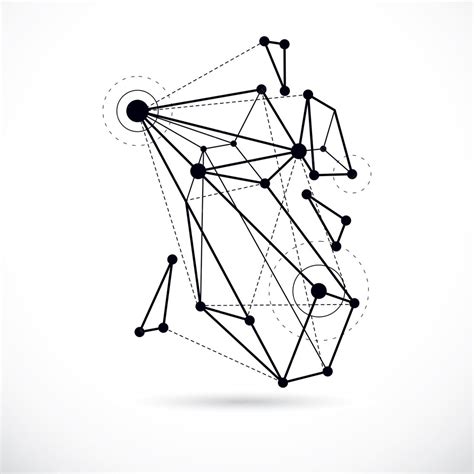 Premium Vector Abstract Geometric 3d Wireframe Object Digital