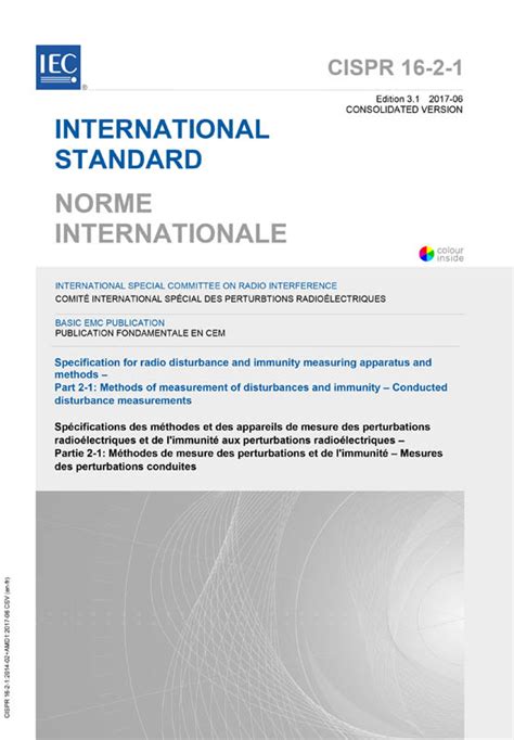 Cispr 16 2 1 2014 Amd1 2017 Csv Consolidated Version Iec Normen Vde Verlag