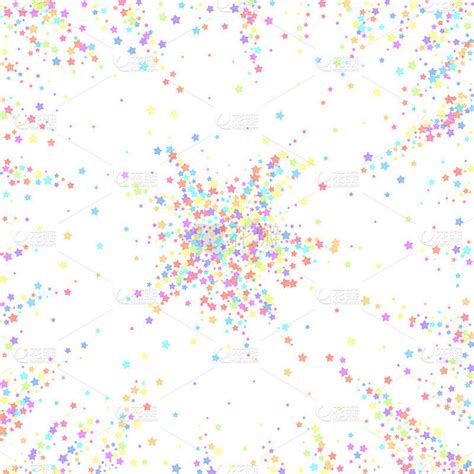 节日的五彩纸屑。庆祝的星星。五彩缤纷的明星