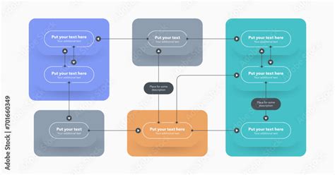 Process Flow Diagram Template With Four Sections Simple Infographic Template For Project Data