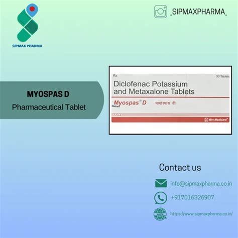 Myospas D Diclofenac Potassium And Metaxalone Tablets At Rs 266stripe