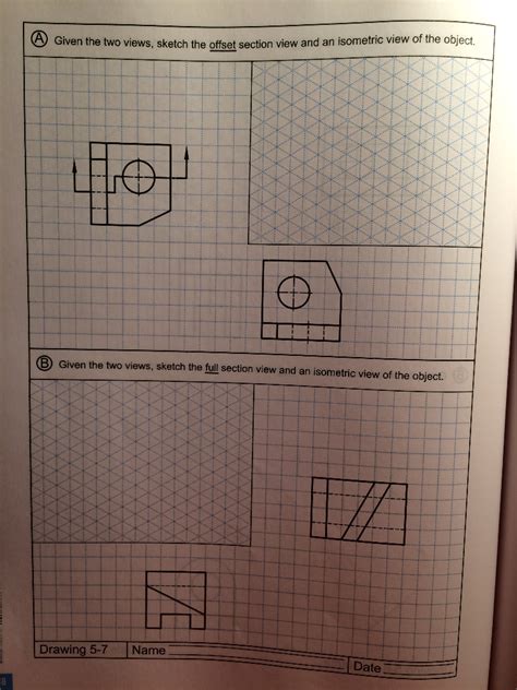 given the two views and an isometric sketch the full