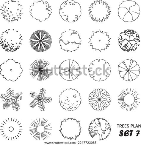Architectural Drawing Trees Plan Set Stock Vector Royalty Free Shutterstock