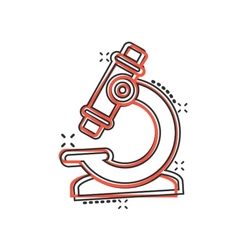 Икона микроскопа в комическом стиле Лабораторная лупа карикатурная векторная иллюстрация на